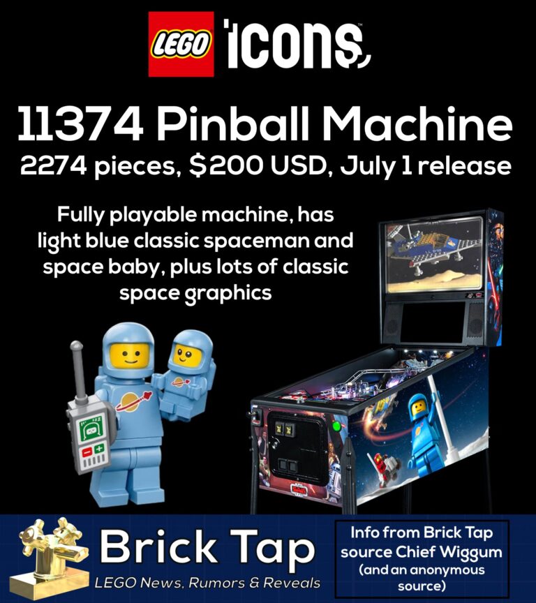 LEGO playable pinball machine reportedly launching in July