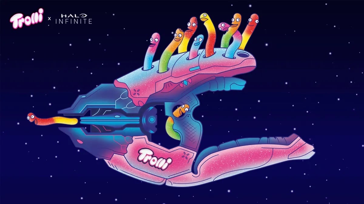 Trolli has created a Halo 'Feedler' that shoots gummy worms